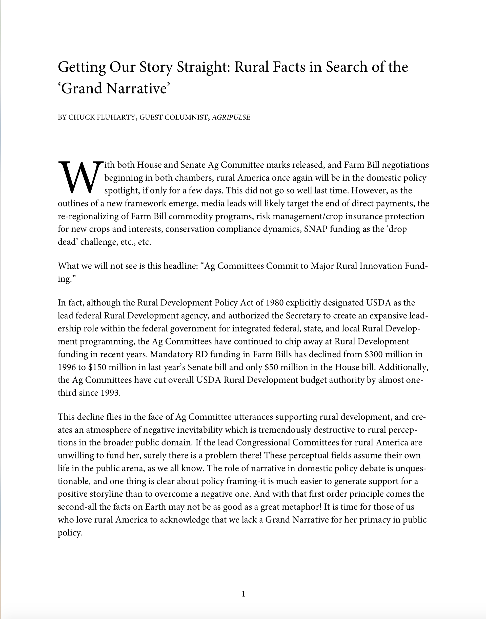 Getting Our Story Straight: Rural Facts in Search of the ‘Grand ...