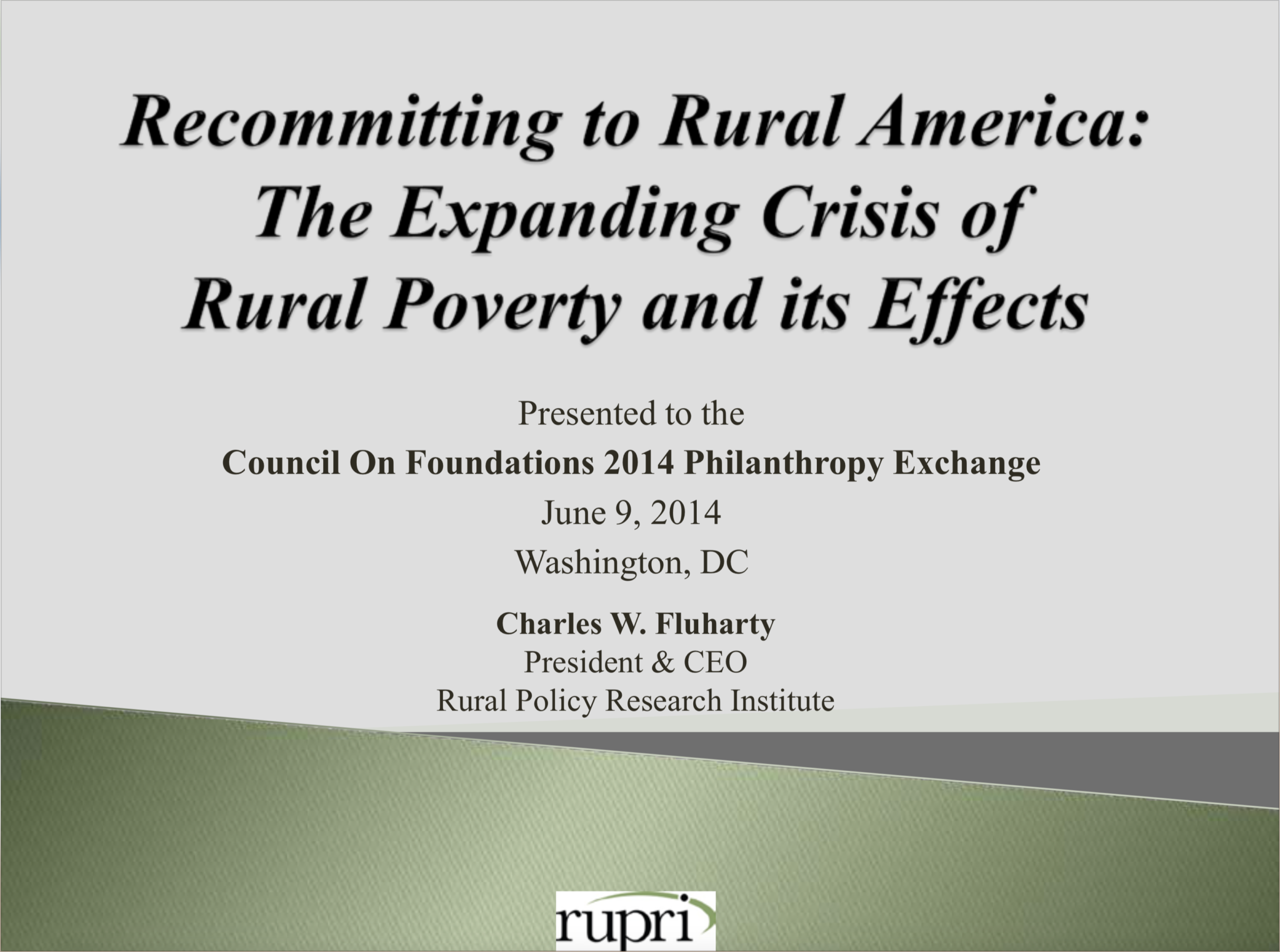 Recommitting to Rural America: The Expanding Crisis of Rural Poverty ...