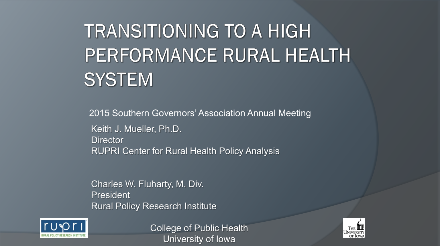 Transitioning to a High Performance Rural Health System - Rural Policy ...