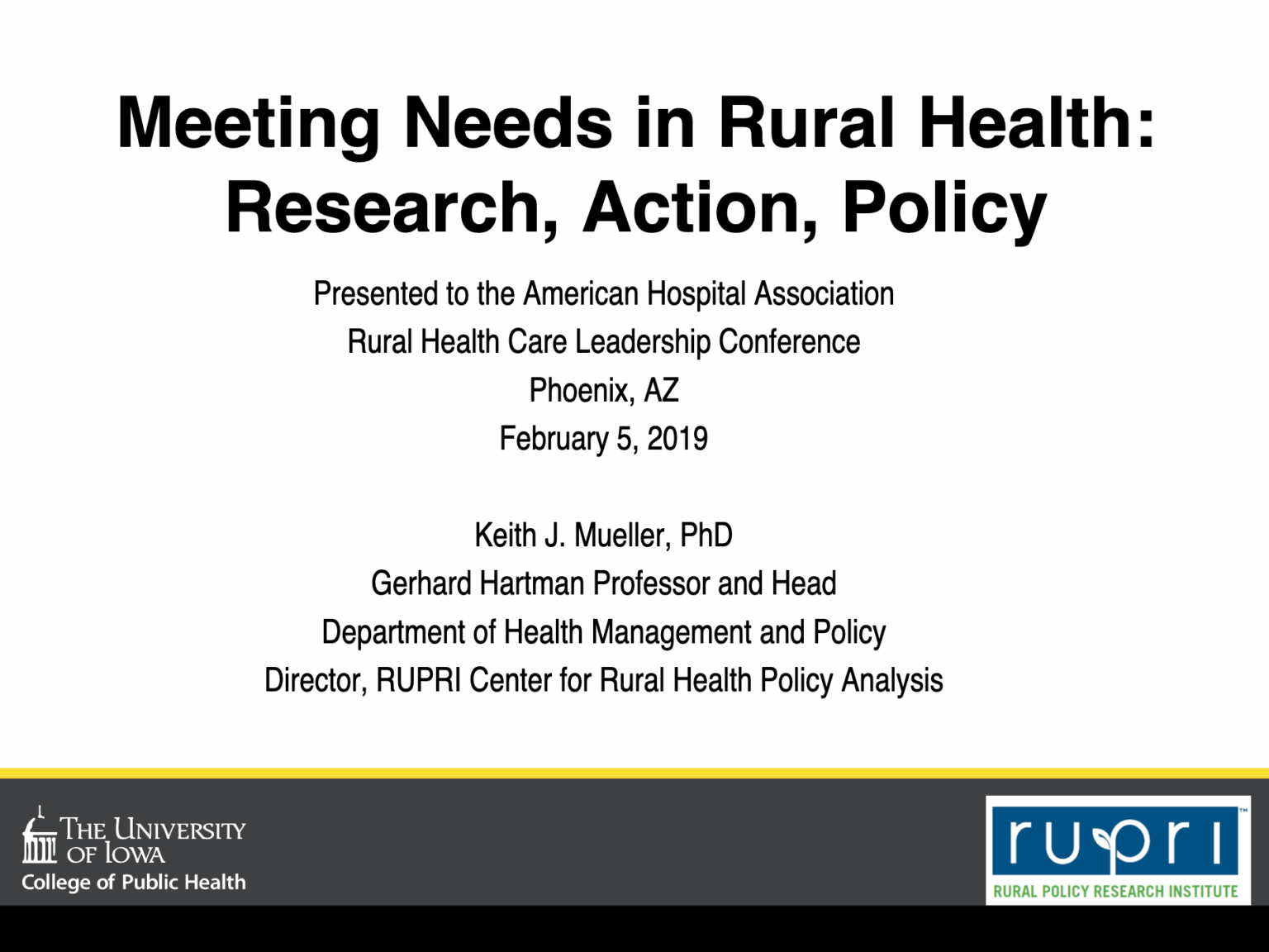 Meeting Needs in Rural Health Research, Action, Policy - Rural Policy ...