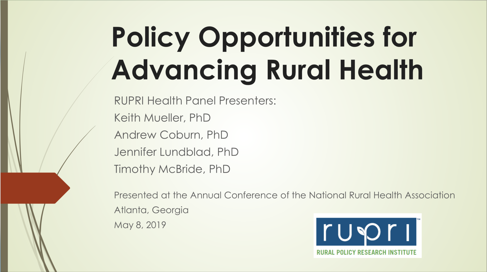 Policy Opportunities for Advancing Rural Health - Rural Policy Research ...