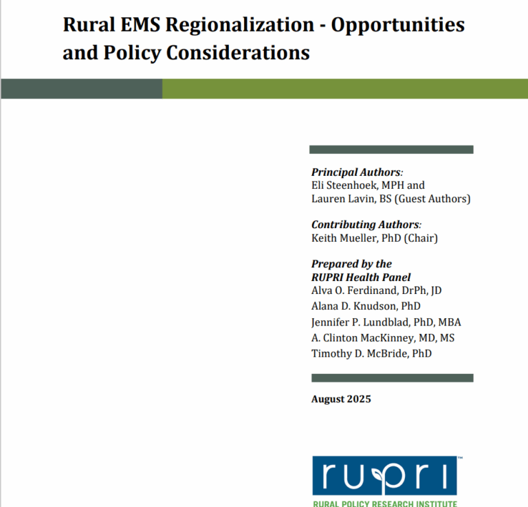 RUPRI Health Panel Releases Policy Brief on Opportunities and Policy ...